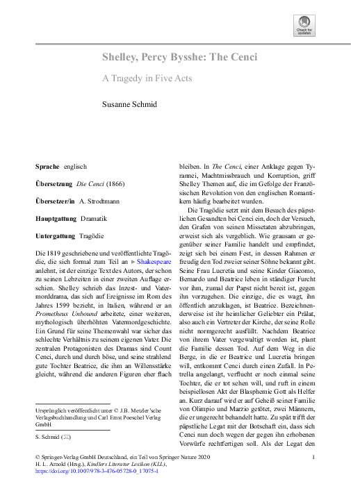 (PDF) Shelley, Percy Bysshe: The Cenci
