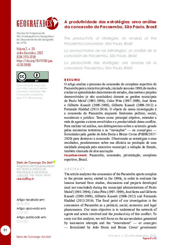 (PDF) A produtividade das estratégias: uma análise da concessão do ...