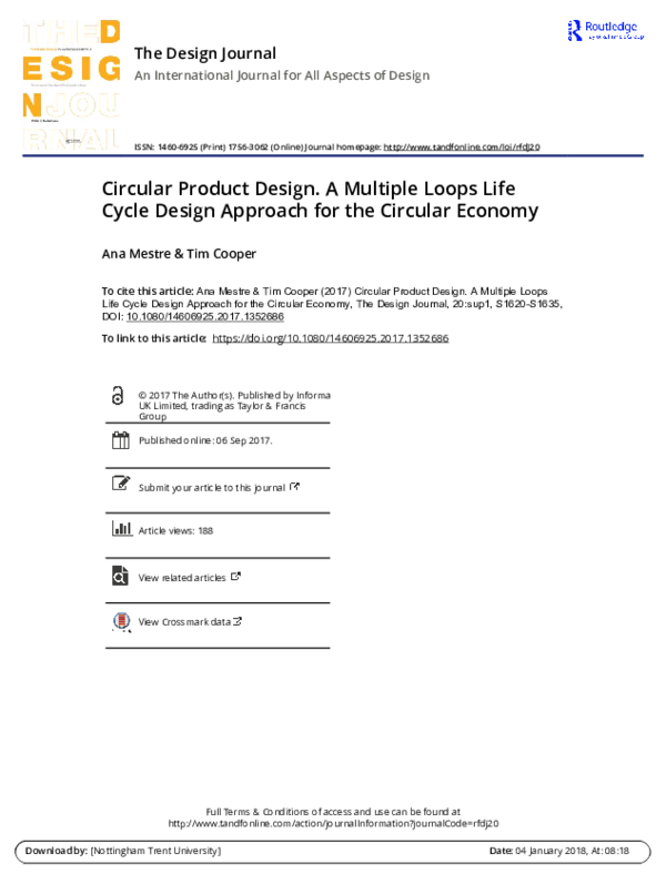 (PDF) Circular Product Design. A Multiple Loops Life Cycle Design ...