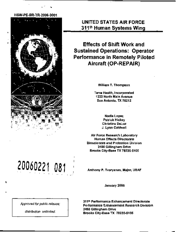 (PDF) Effects of shift work and sustained operations: Operator ...
