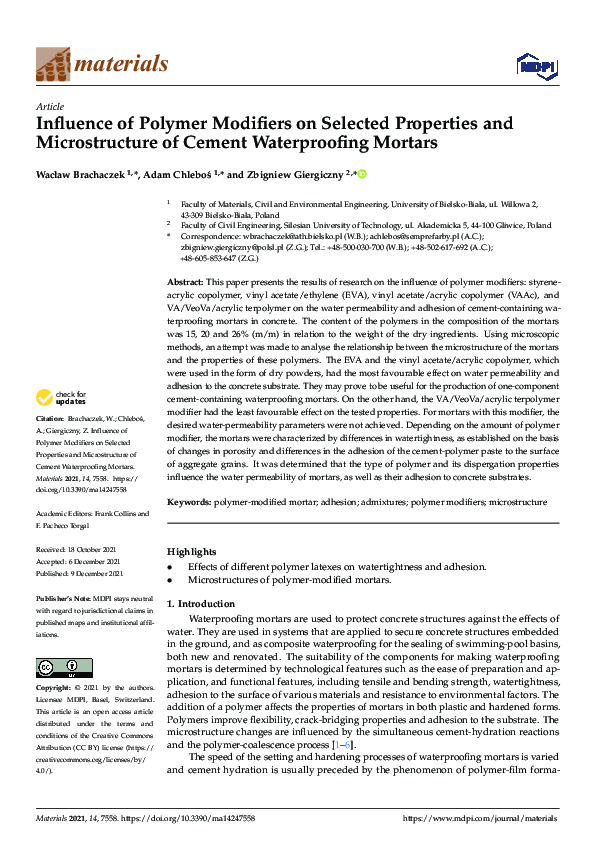 (PDF) Influence of Polymer Modifiers on Selected Properties and ...