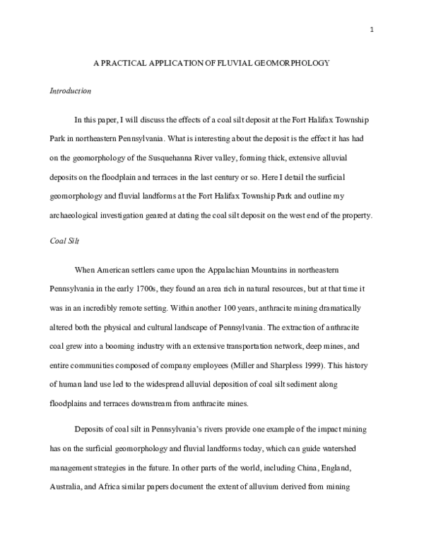 (PDF) A Practical Application of Fluvial Geomorphology Term Paper