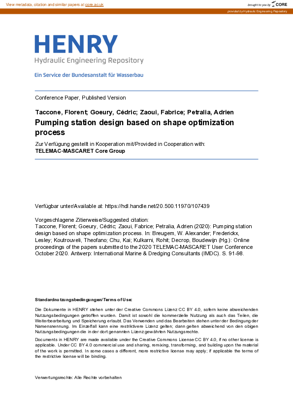 (PDF) Pumping station design based on shape optimization process