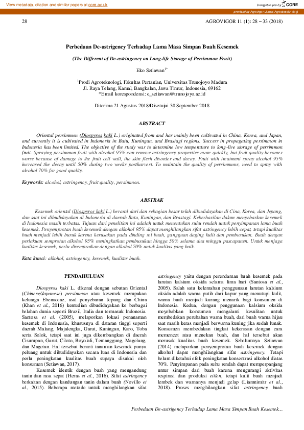 (PDF) Perbedaan De-astrigency Terhadap Lama Masa Simpan Buah Kesemek ...