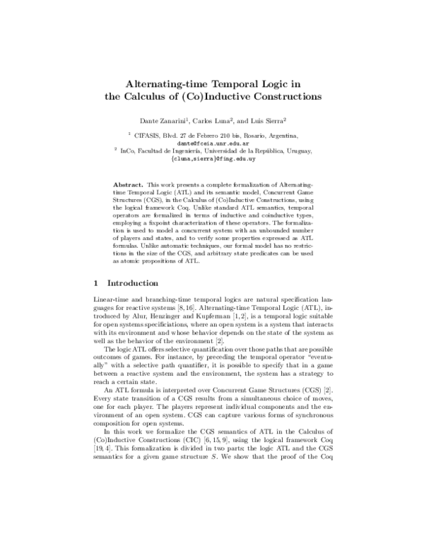 (PDF) Alternating-Time Temporal Logic in the Calculus of (Co)Inductive Constructions