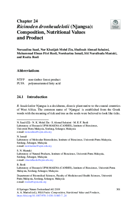 (PDF) Ricinoden dronheudelotii (Njangsa): Composition, Nutritional ...