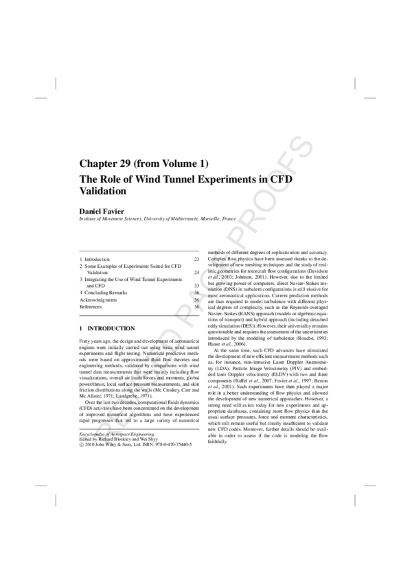 Pdf The Role Of Wind Tunnel Experiments In Cfd Validation