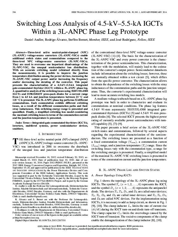 (PDF) Switching Loss Analysis of 4.5-kV–5.5-kA IGCTs Within a 3L-ANPC ...