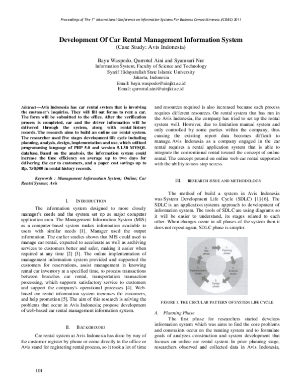 (PDF) Development Of Car Rental Management Information System(Case ...