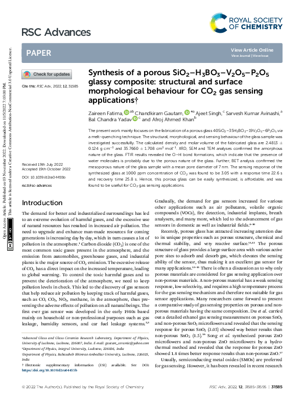 (PDF) Synthesis of a porous SiO2–H3BO3–V2O5–P2O5 glassy composite ...