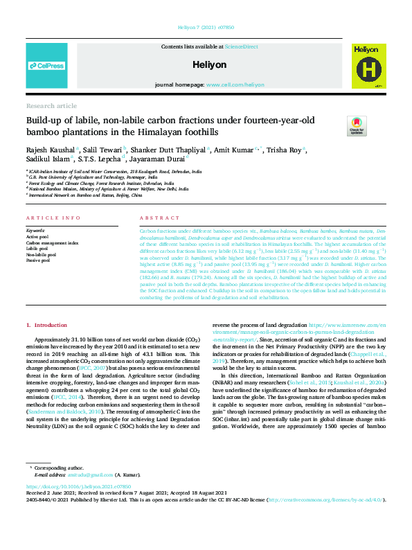 (PDF) Build-up of labile, non-labile carbon fractions under fourteen ...