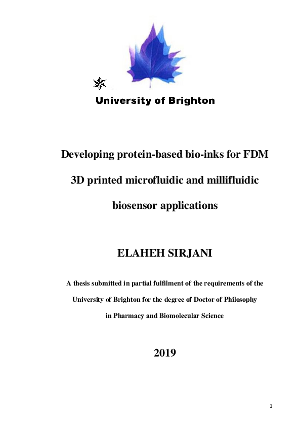 (PDF) Developing protein-based bio-inks for FDM 3D printed microfluidic ...