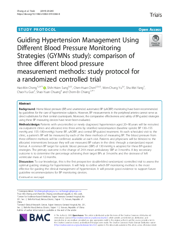 (PDF) Comparative Study of BP Monitoring Methods in Hypertension