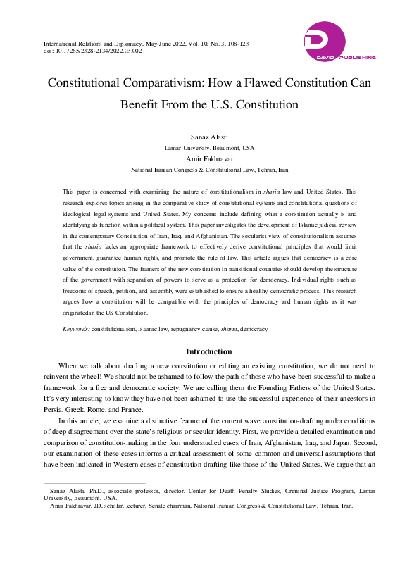 (PDF) Constitutional Comparativism: How a Flawed Constitution Can ...
