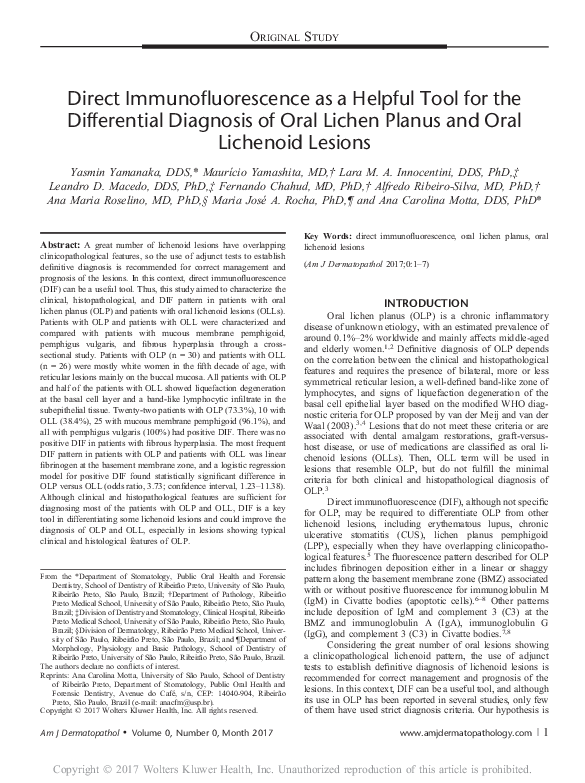 (PDF) A rare unilateral widespread multiple forms of oral lichen planus: clinico-histopathologic ...