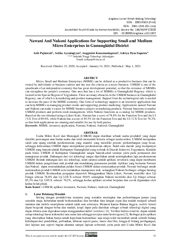 (PDF) Nawani and Nukoni Applications for Supporting Small and Medium ...