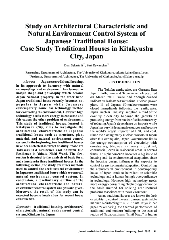 (PDF) Study on Architectural Characteristic and Natural Environment ...