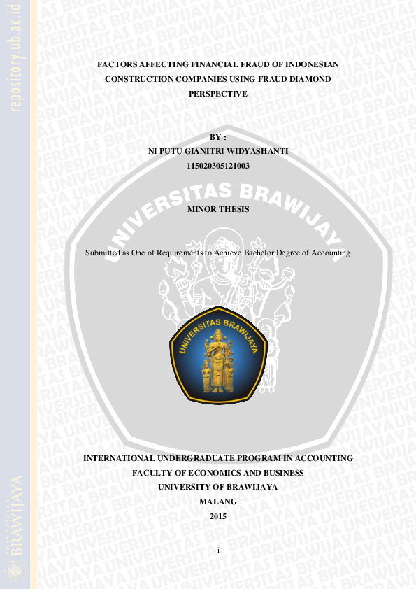 (PDF) Factors Affecting Financial Fraud of Indonesian Construction ...