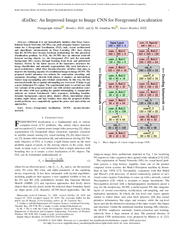 (PDF) sEnDec: An Improved Image to Image CNN for Foreground Localization