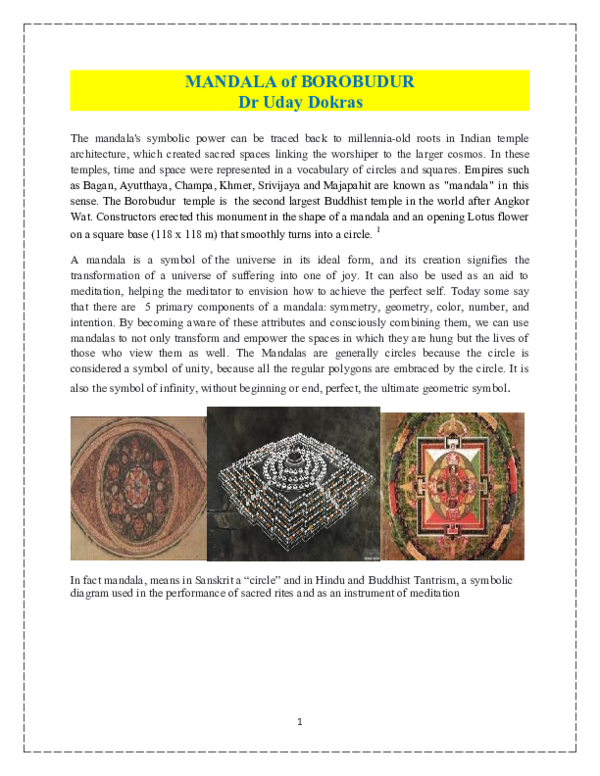 (DOC) MANDALA of BOROBUDUR Dr Uday Dokras