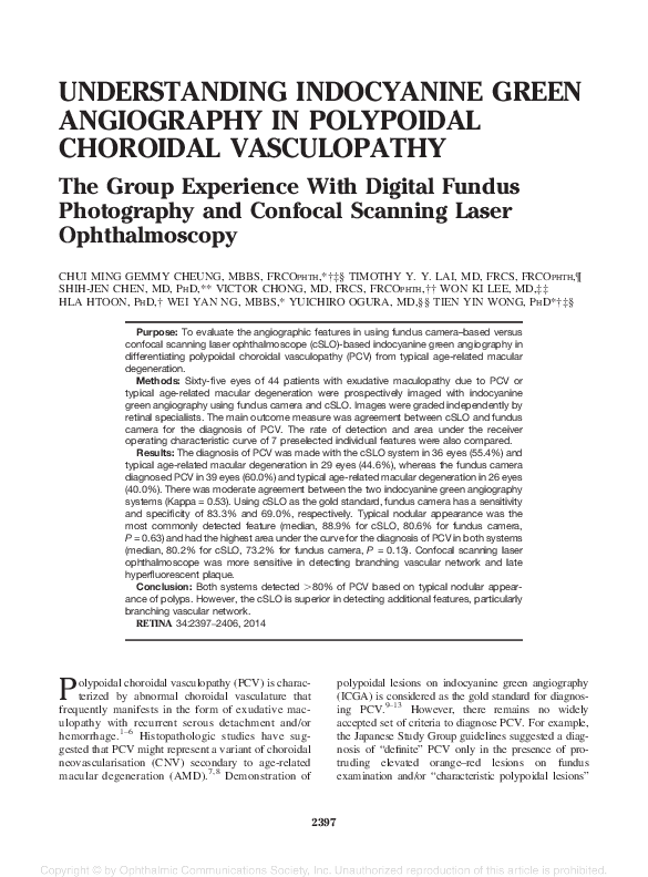 (PDF) ICGA in Polypoidal Choroidal Vasculopathy