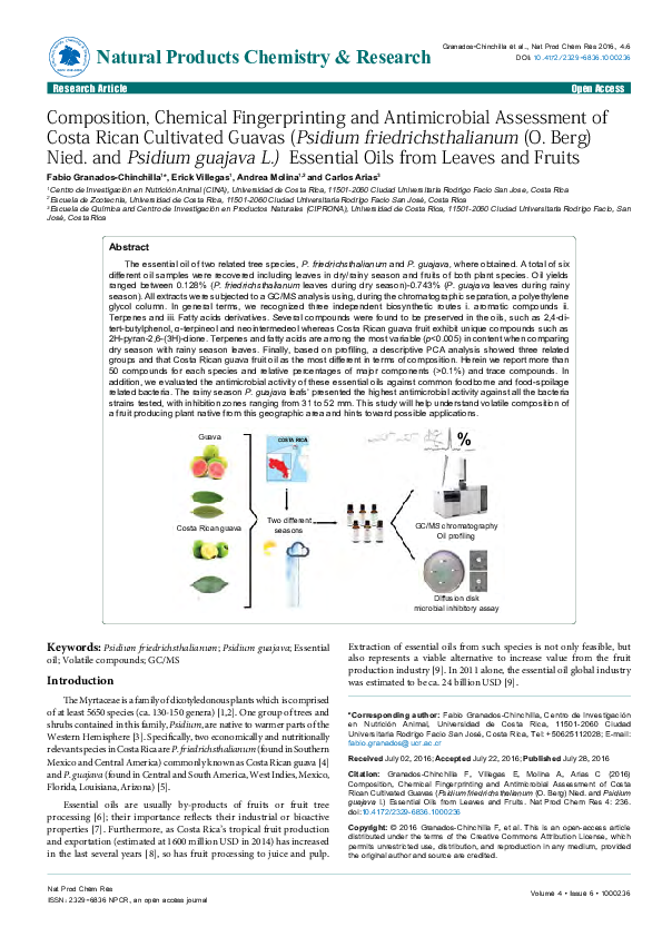 (PDF) Composition, Chemical Fingerprinting and Antimicrobial Assessment ...