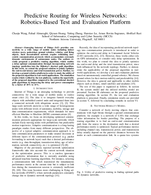 (PDF) Predictive routing for wireless networks: Robotics-based test and ...