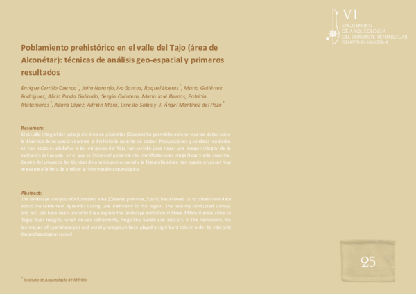 (PDF) Poblamiento prehistórico en el valle del Tajo (área de Alconétar ...