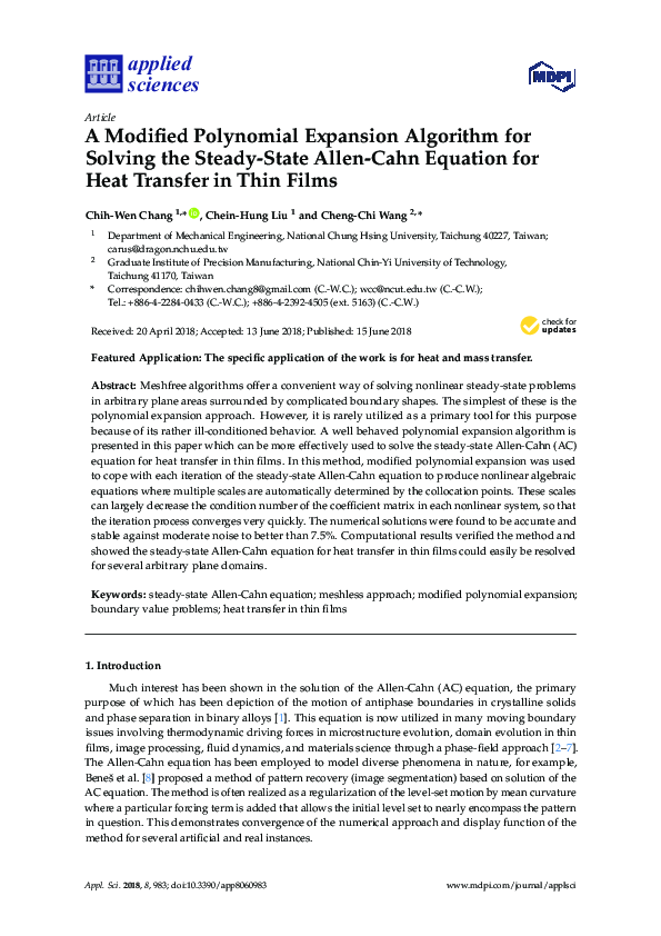 (PDF) A Modified Polynomial Expansion Algorithm for Solving the Steady ...