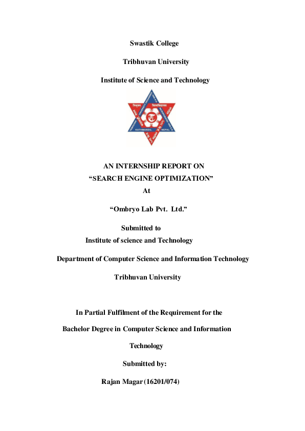 (PDF) SEO Internship Report Nepal-BSC CSIT