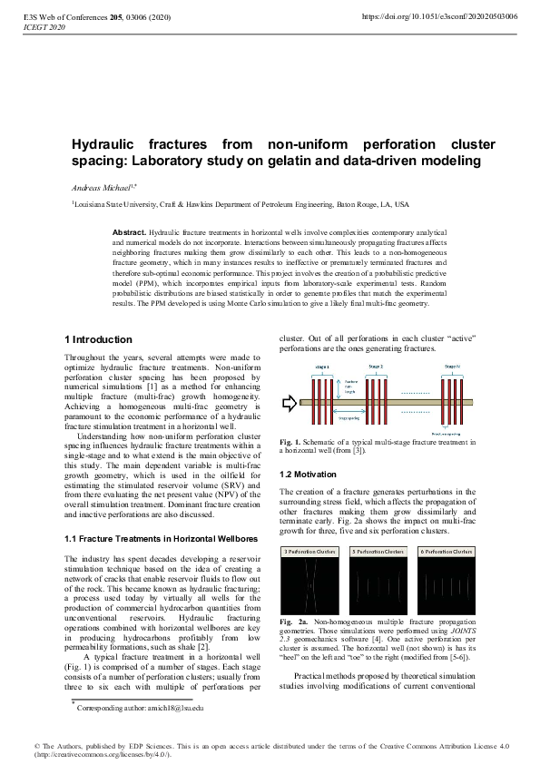 (PDF) Hydraulic fractures from non-uniform perforation cluster spacing: Laboratory study on ...