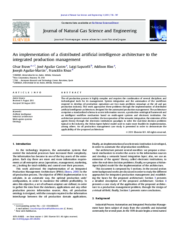 (PDF) An implementation of a distributed artificial intelligence ...