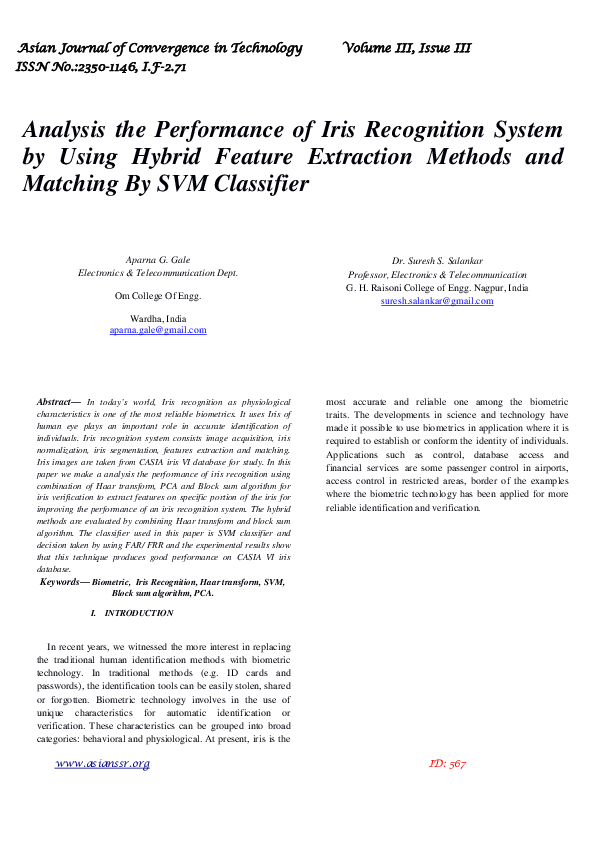 (PDF) Analysis the Performance of Iris Recognition System by Using ...