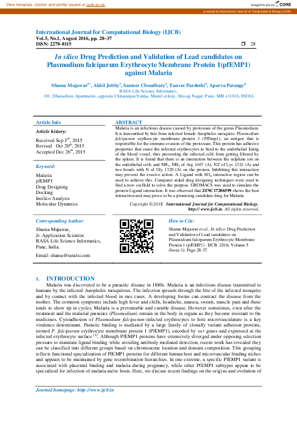 (PDF) Insilico Drug Prediction and Validation of Lead Candidates on ...