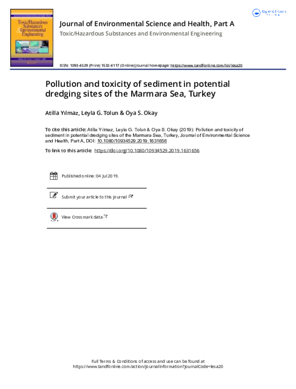(PDF) Pollution and toxicity of sediment in potential dredging sites of ...