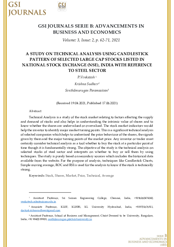 (PDF) A Study on Technical Analysis Using Candlestick Pattern of ...