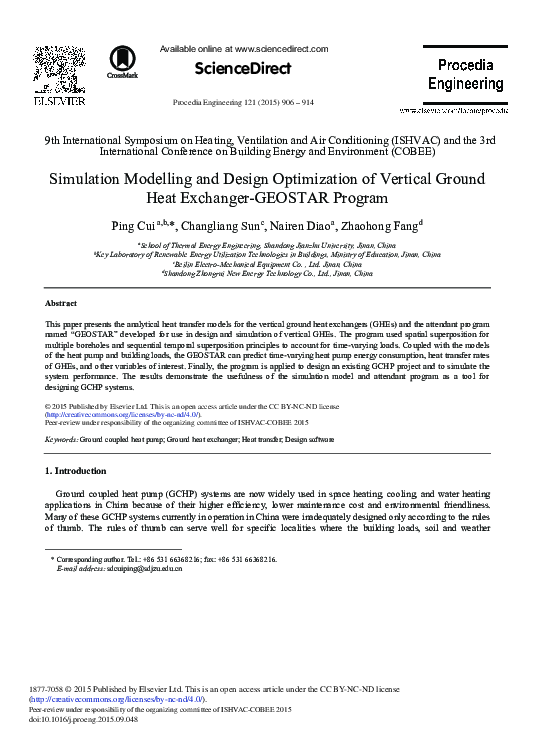 (PDF) Simulation Modelling and Design Optimization of Vertical Ground ...