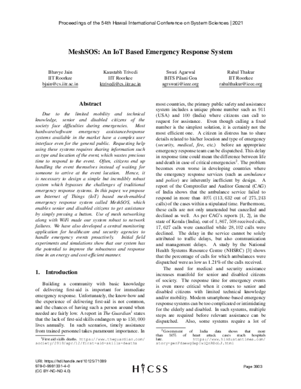 (PDF) MeshSOS: An IoT Based Emergency Response System