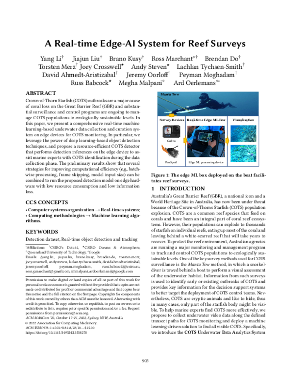 (PDF) A real-time edge-AI system for reef surveys