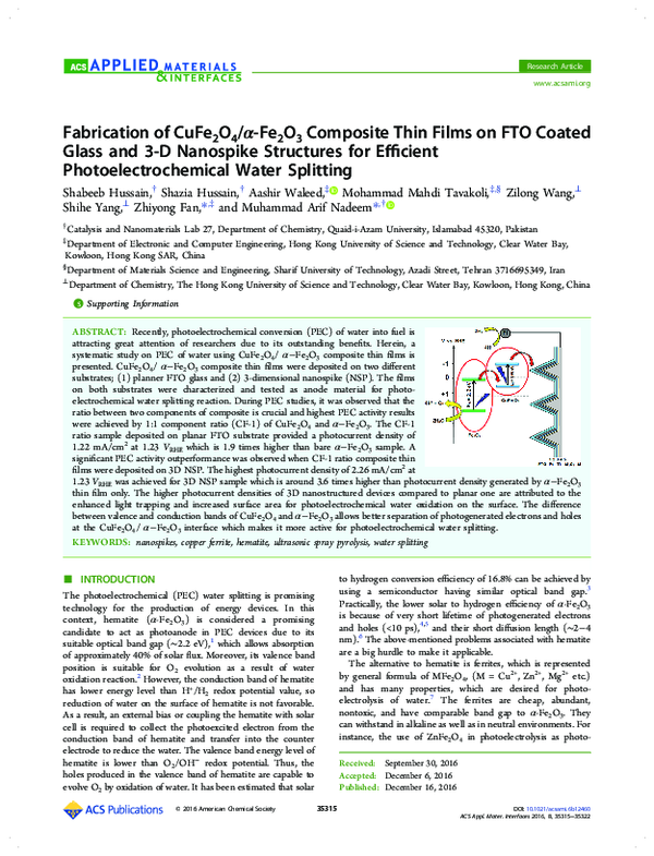(PDF) Fabrication of CuFe2O4/α-Fe2O3 Composite Thin Films on FTO Coated ...