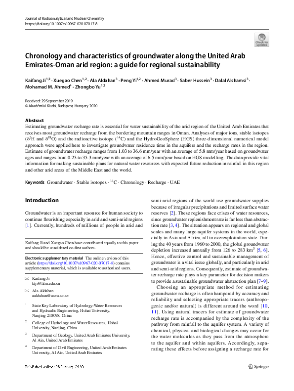 (PDF) Chronology and characteristics of groundwater along the United ...