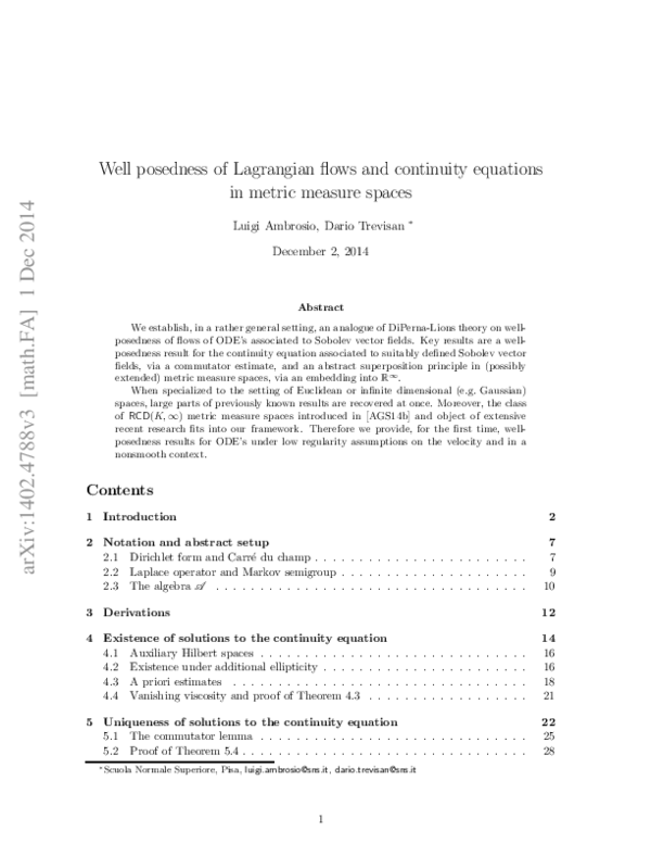 (PDF) In Metric Measure Spaces