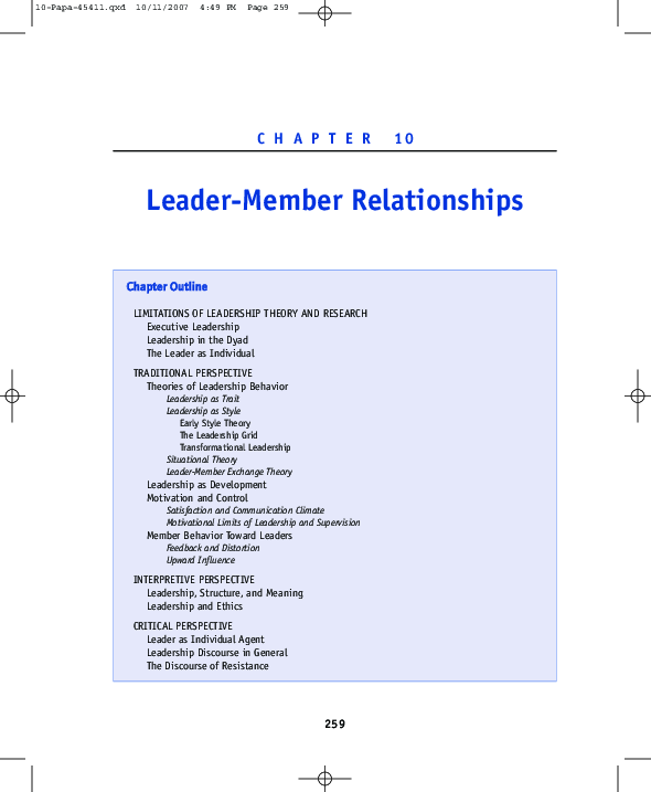 (PDF) Leader-Member Relationships | Barry Spiker - Academia.edu