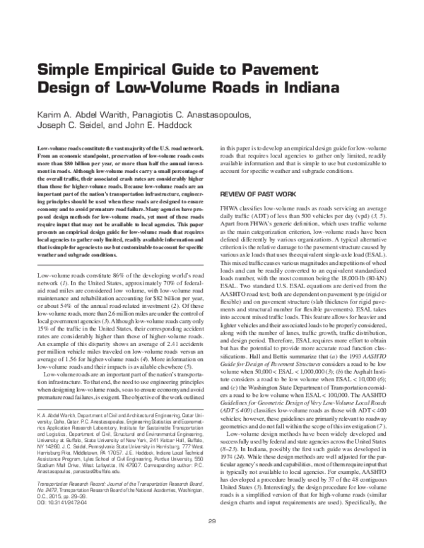 (PDF) Simple Empirical Guide to Pavement Design of Low-Volume Roads in ...