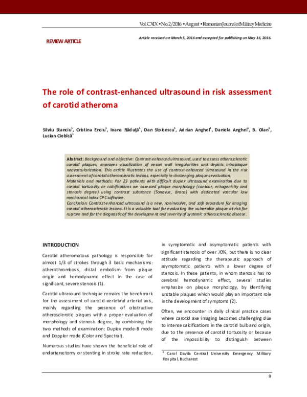 (PDF) The role of contrast-enhanced ultrasound in risk assessment of ...
