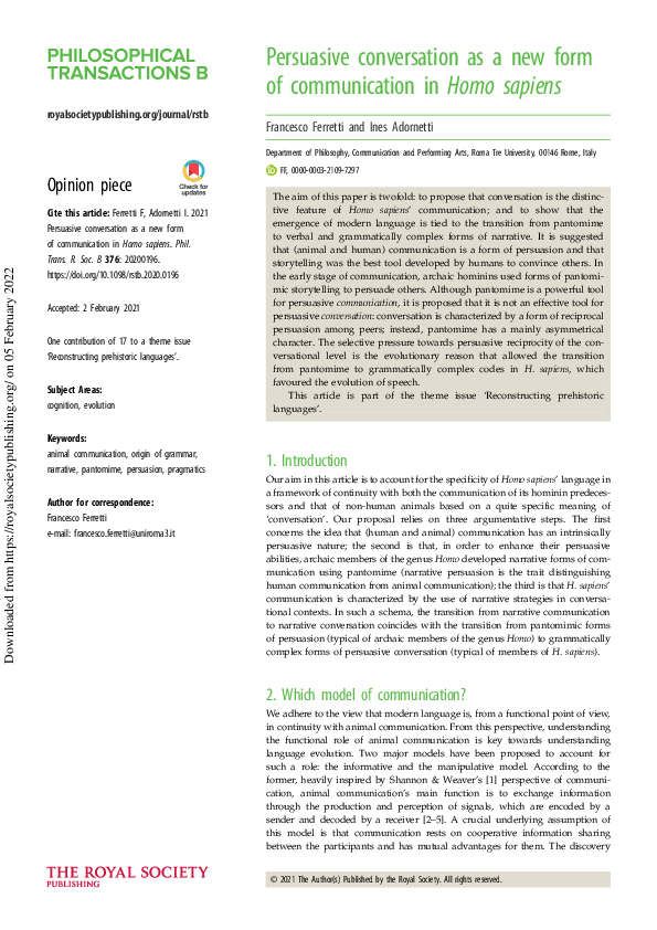 (PDF) Persuasive conversation as a new form of communication in Homo ...