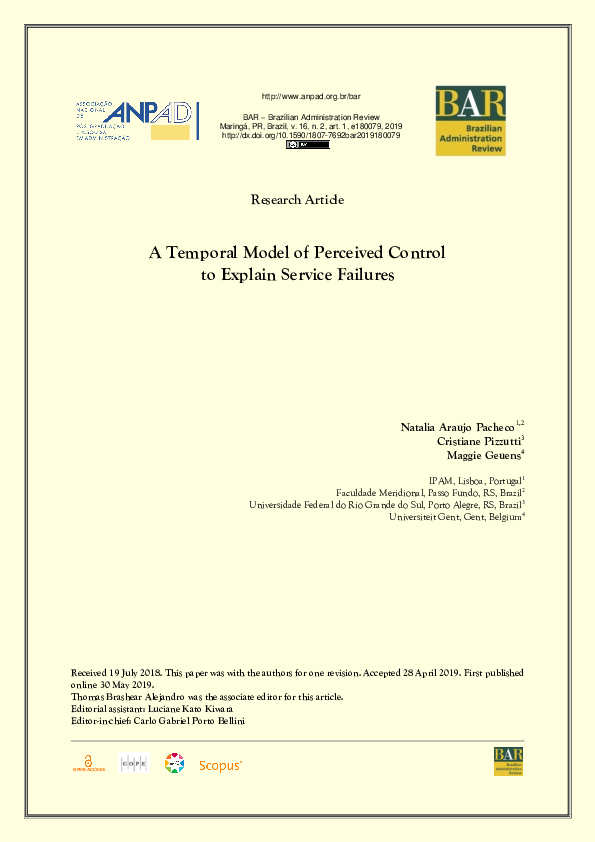 (PDF) A Temporal Model of Perceived Control to Explain Service Failures | Maggie Geuens ...