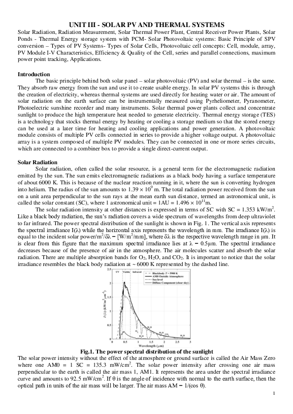 (PDF) SOLAR PV AND THERMAL SYSTEMS - EE6009