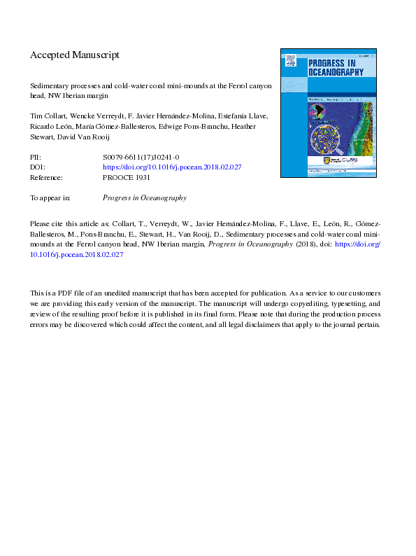 (PDF) Sedimentary processes and cold-water coral mini-mounds at the ...