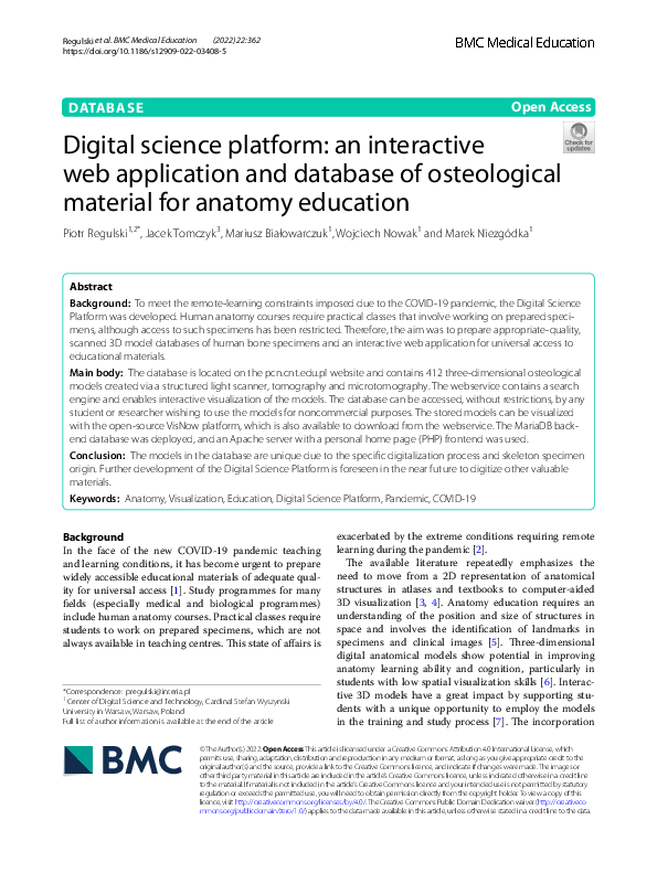 (PDF) Digital science platform: an interactive web application and ...